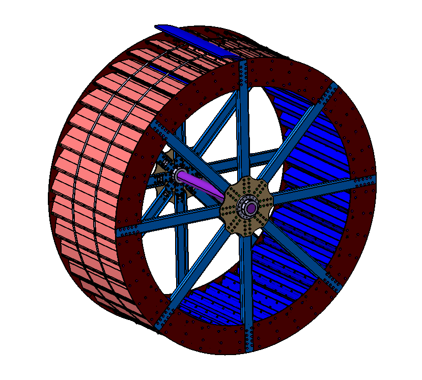 Water wheel - Upper bucket drawing | IMFsoft, s.r.o.